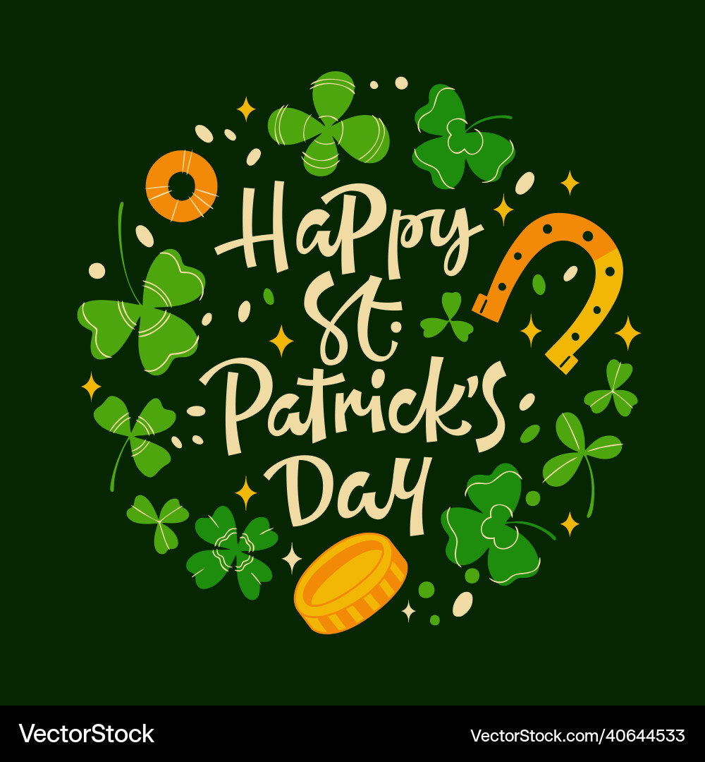 Circle from st patricks day symbols Royalty Free Vector