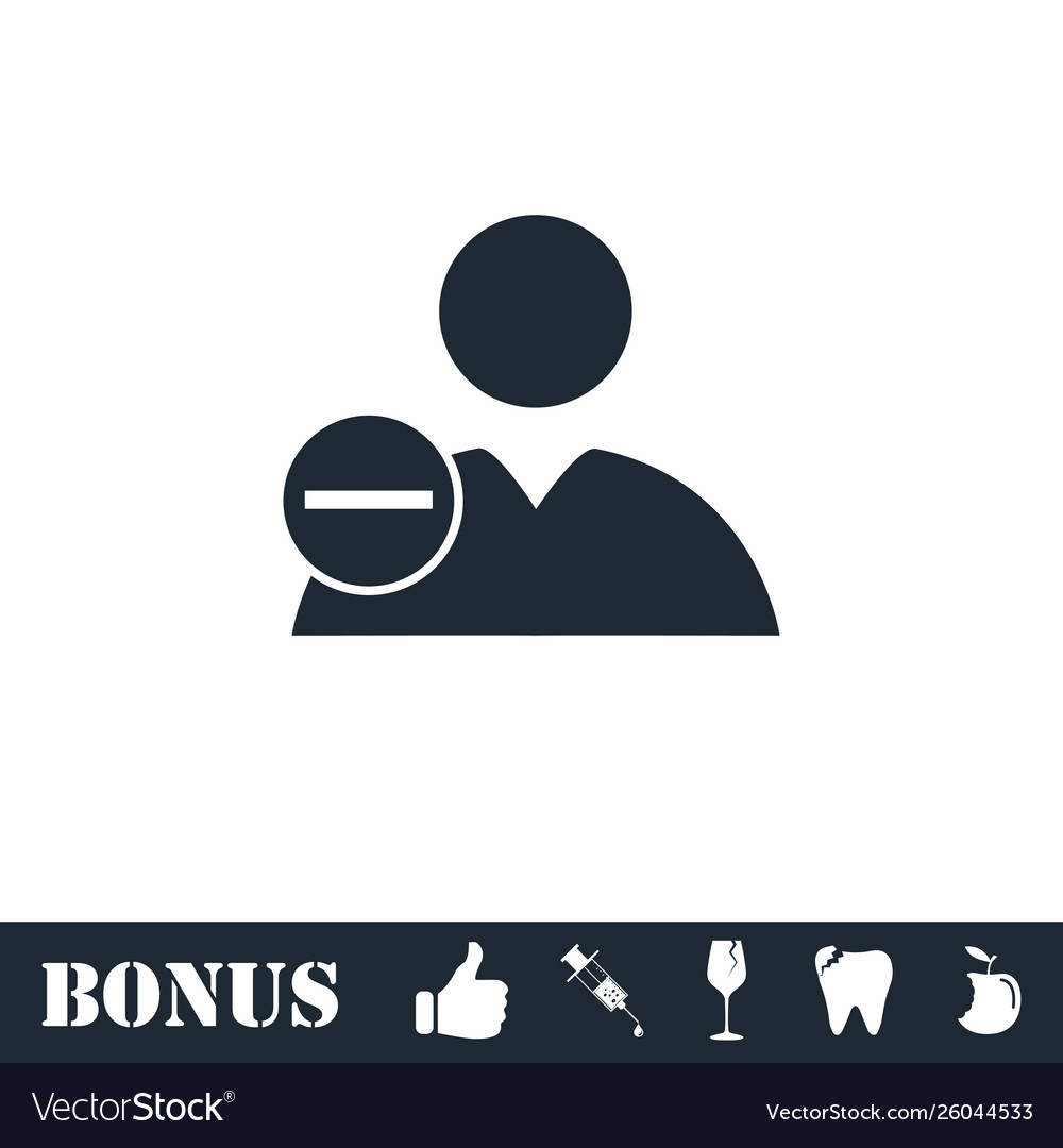 Delete user icon flat Royalty Free Vector Image