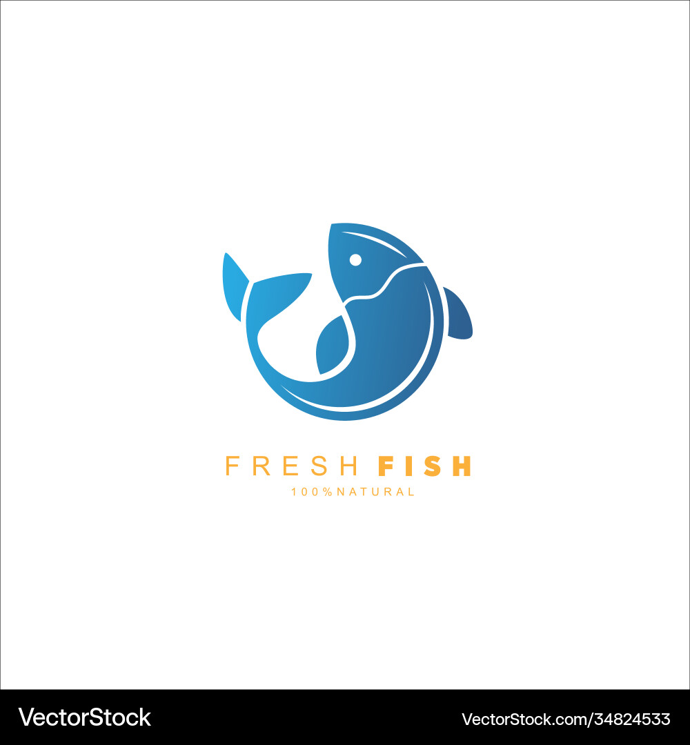 Fish logo fresh seafood logo template design Vector Image