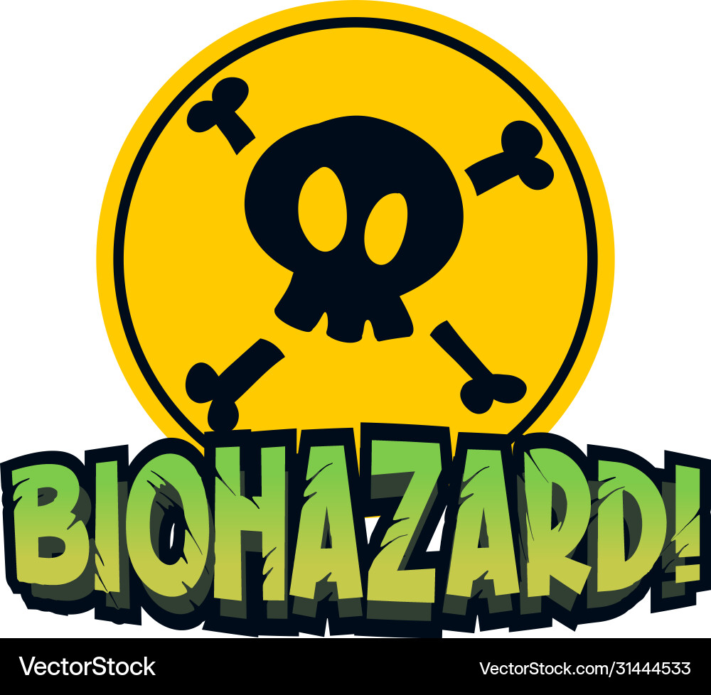 Font design for word biohazard with yellow Vector Image