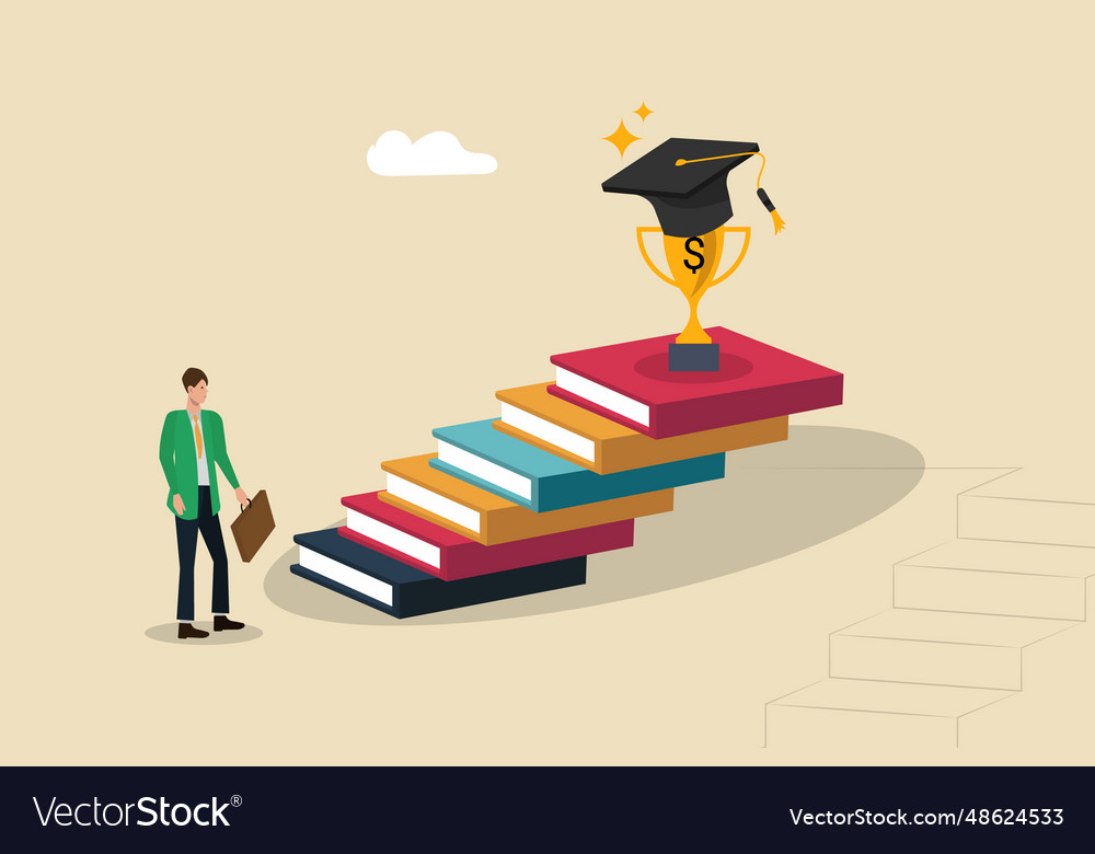 Going through training courses Royalty Free Vector Image
