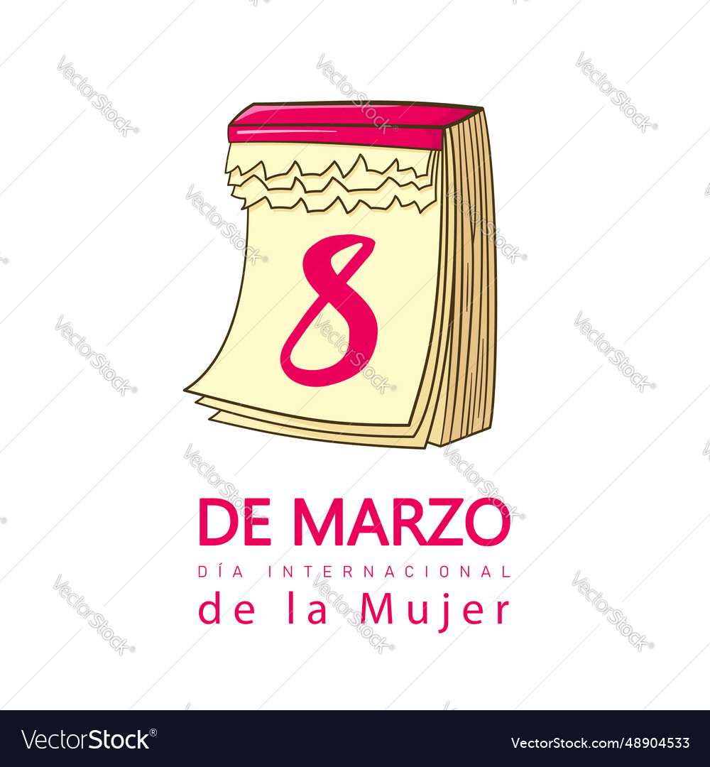 International womens day lettering in spanish Vector Image