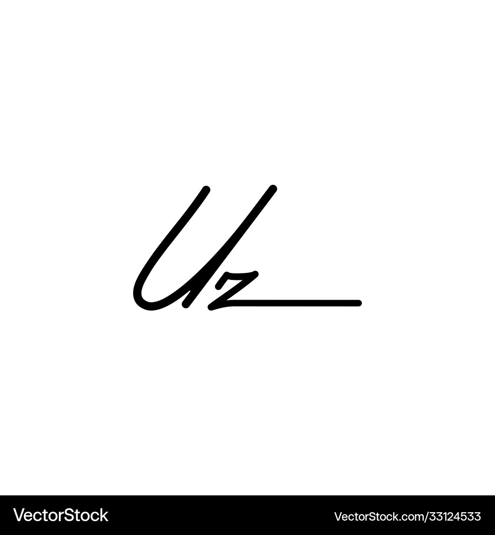 Letter uz signature logo template Royalty Free Vector Image