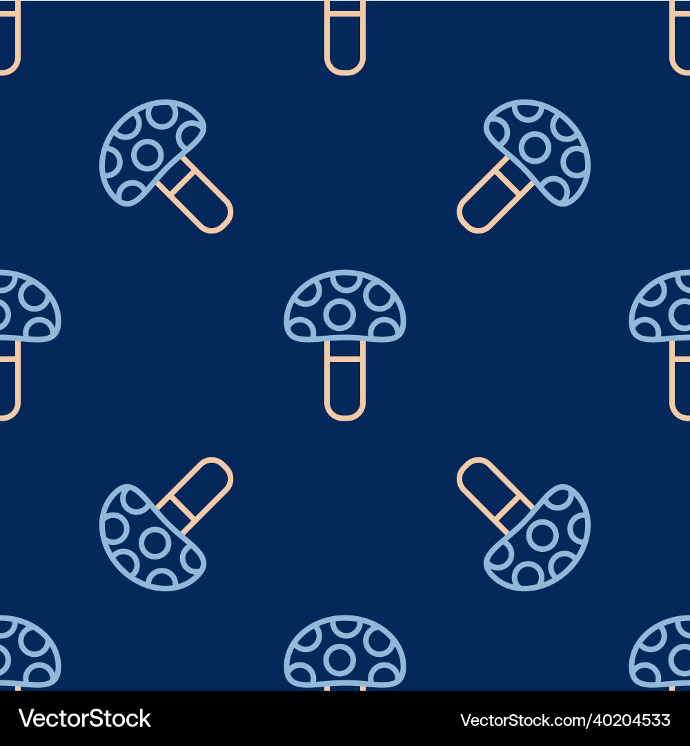 Line psilocybin mushroom icon isolated seamless Vector Image