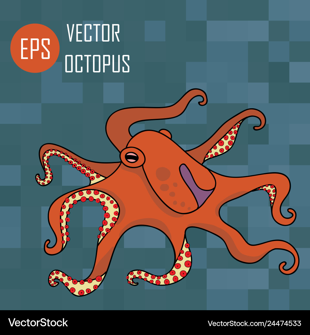 Octopus ocean and tentacles Royalty Free Vector Image