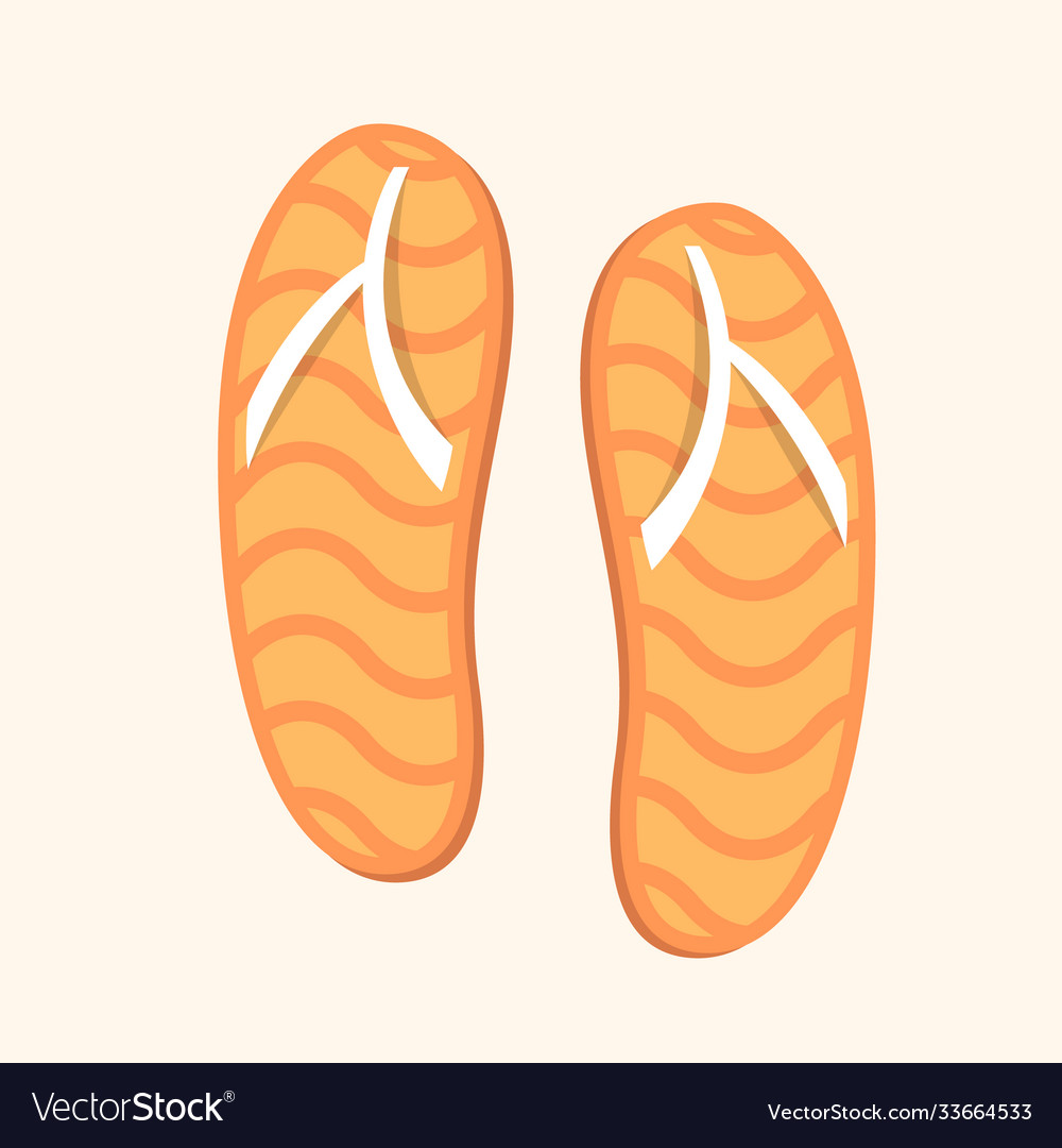Sandal design flat objects Royalty Free Vector Image