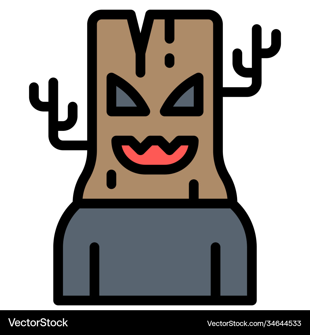 Spooky tree costume icon halloween party Vector Image