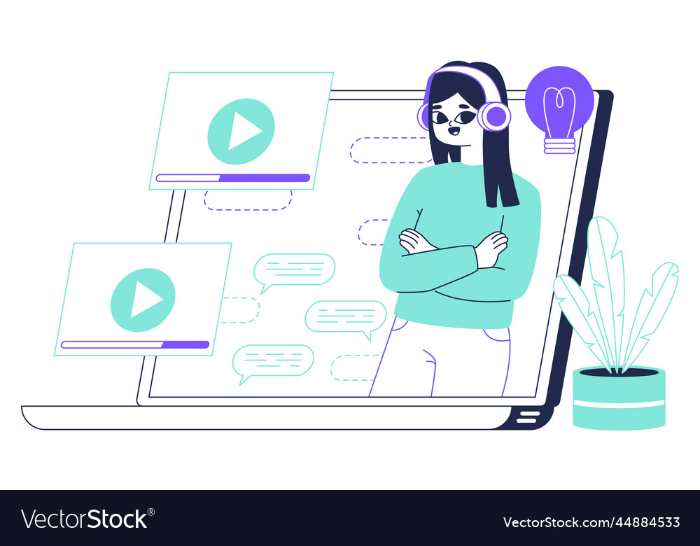 Studying web platform app e-learning service Vector Image