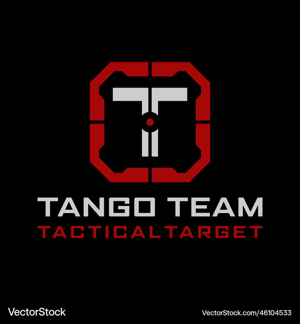 T letter tactical military target logo design Vector Image