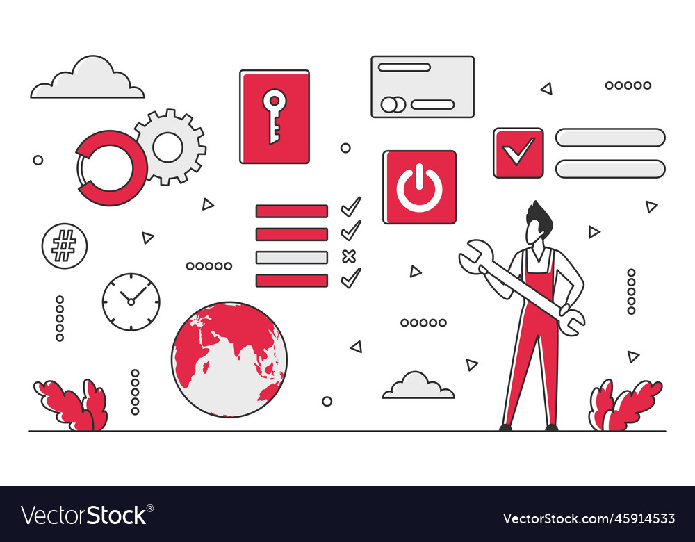 Technical admin support Royalty Free Vector Image
