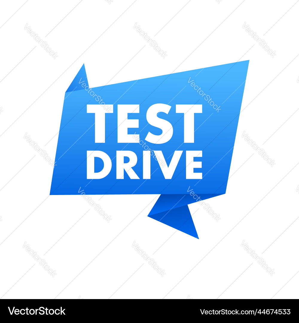 Test drive label banner icon stock Royalty Free Vector Image