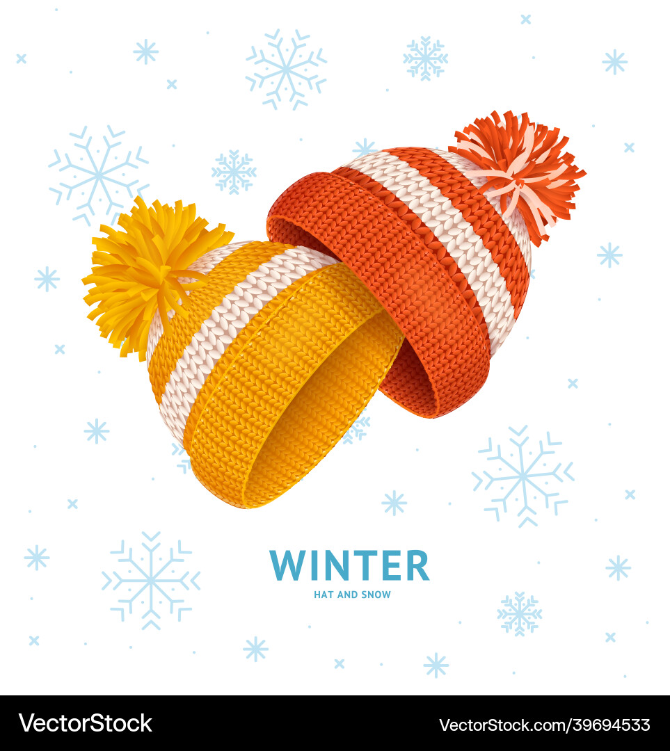 Winter time concept with realistic detailed 3d Vector Image