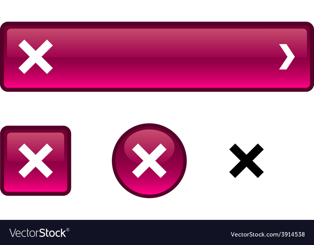 Abort button set Royalty Free Vector Image - VectorStock