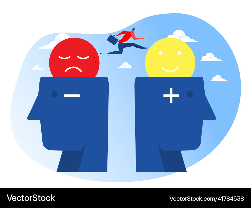 Businessman is highly jumping up from negativity Vector Image