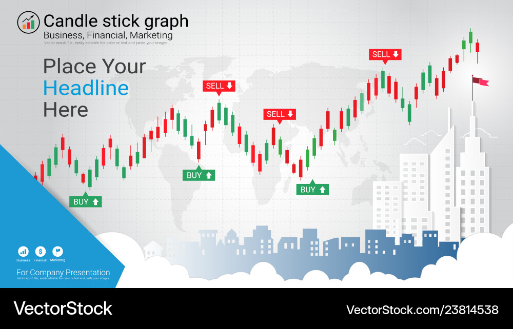 Candlestick patterns is a style of financial Vector Image