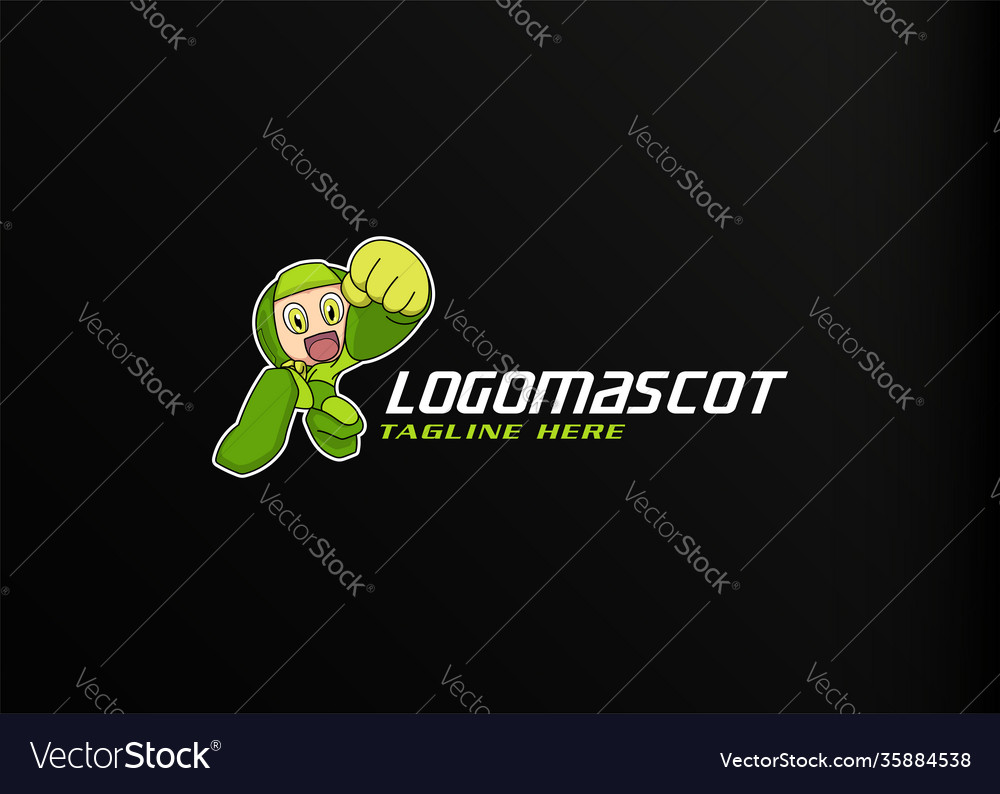 Cheerful robot logo design icon template Vector Image