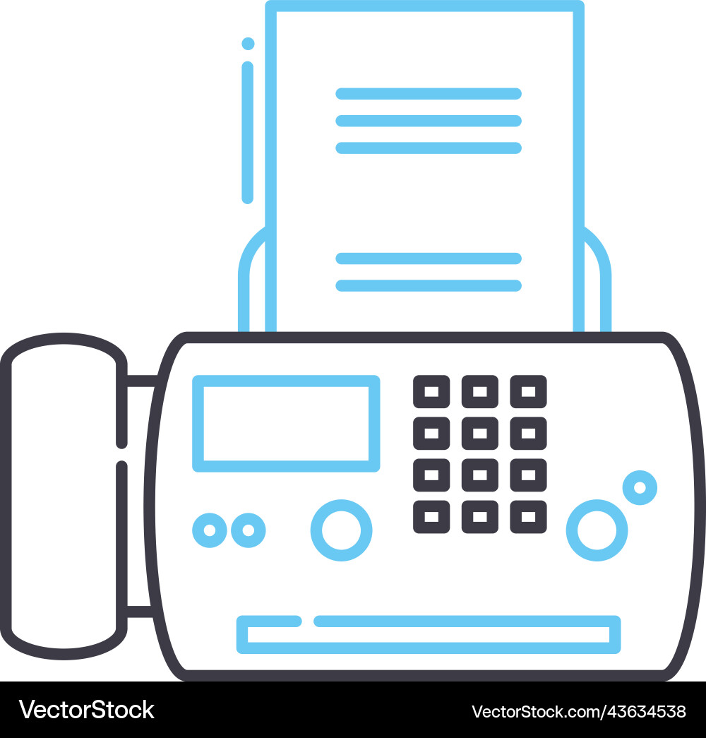 Fax message line icon outline symbol Royalty Free Vector