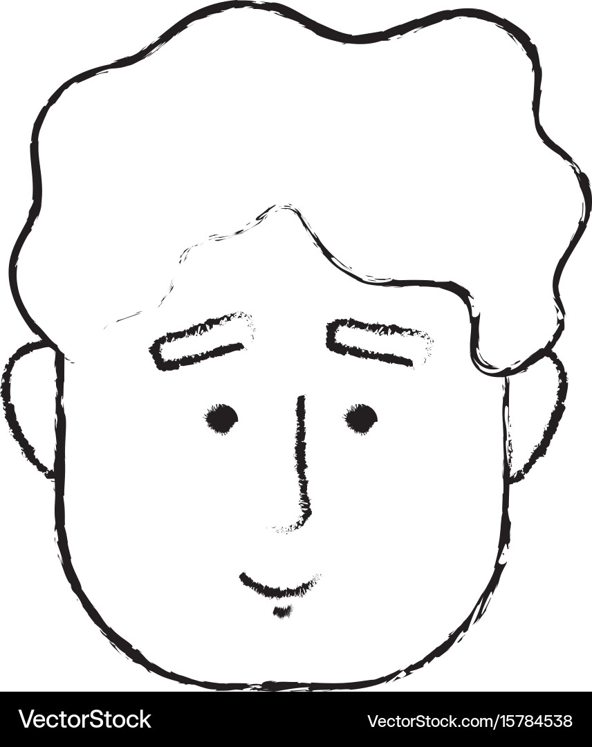 Figure man face with hairstyle design Royalty Free Vector