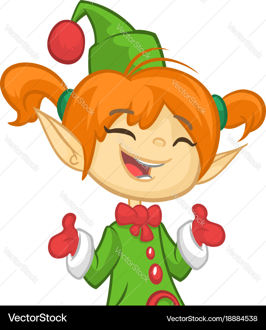Girl elf cartoon Royalty Free Vector Image - VectorStock