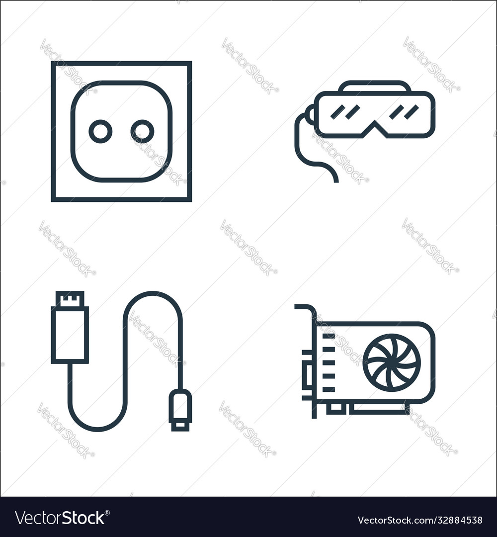 Hardware line icons linear set quality line set Vector Image