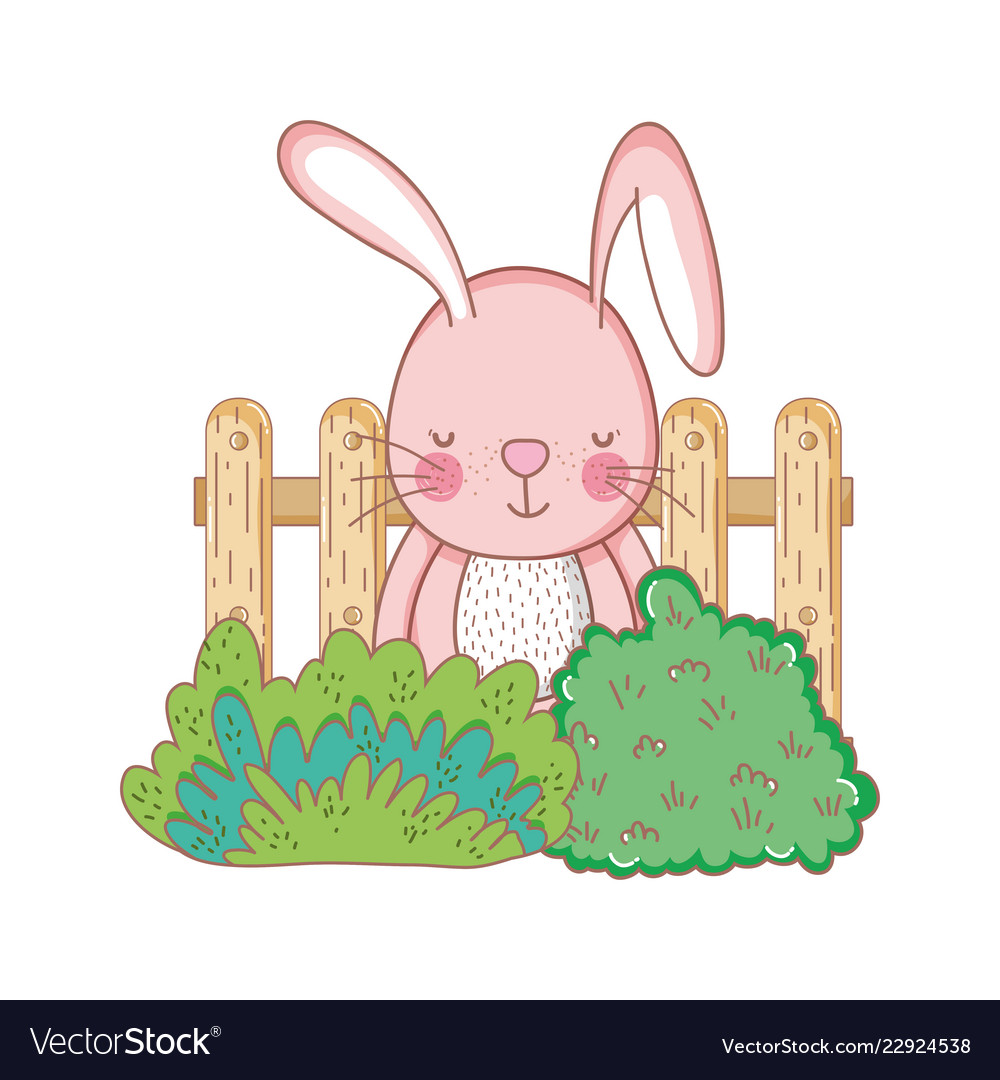 Little rabbit in the garden Royalty Free Vector Image