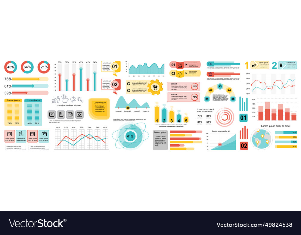 Mega set of infographic elements data Royalty Free Vector
