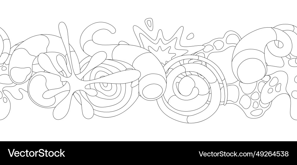 Pattern with abstract shapes cartoon cute trendy Vector Image