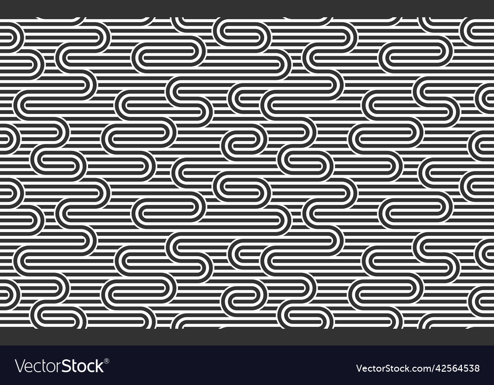 Seamless pattern with twisted lines linear tiling Vector Image