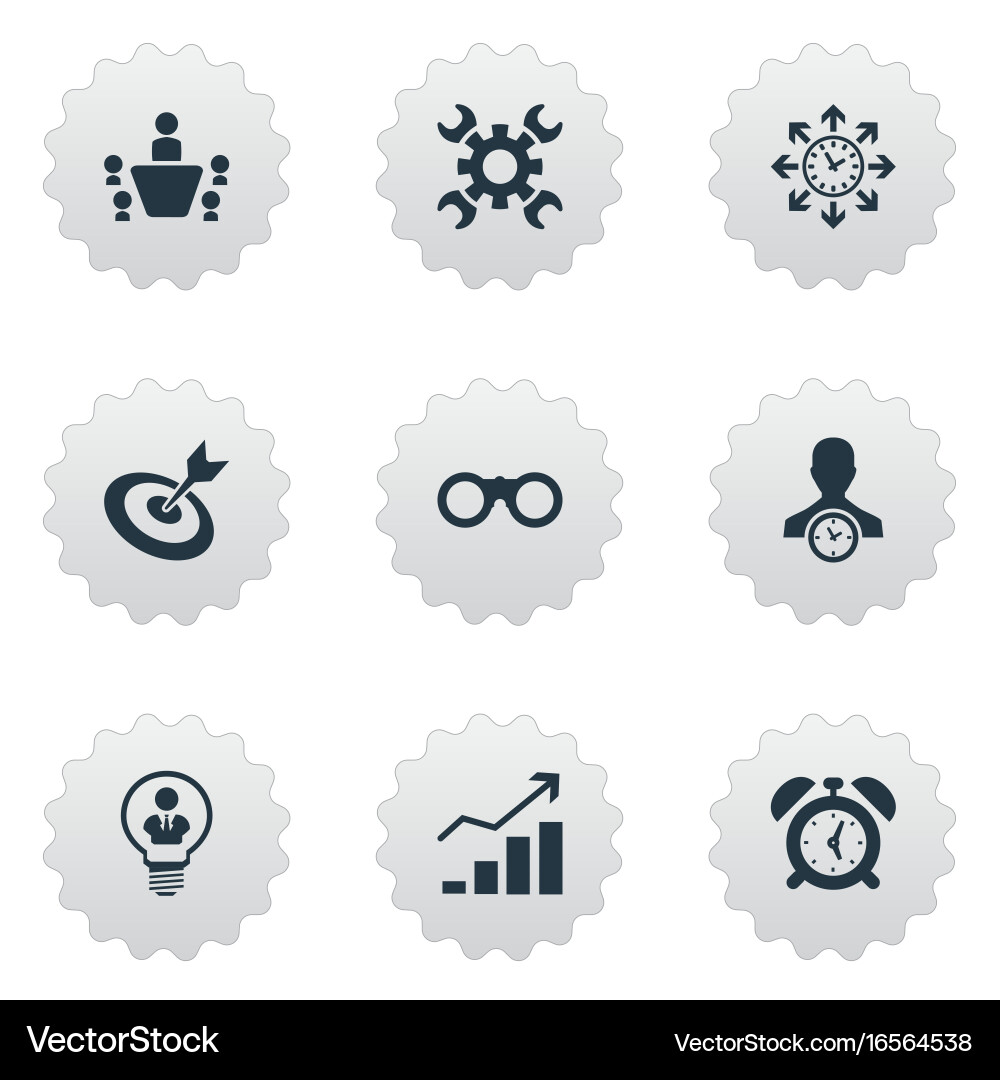 Set of simple strategy icons Royalty Free Vector Image