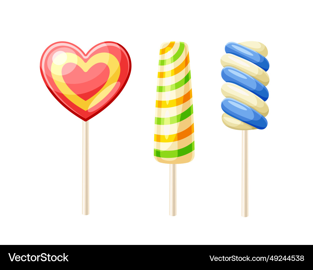 Set of various candies Royalty Free Vector Image