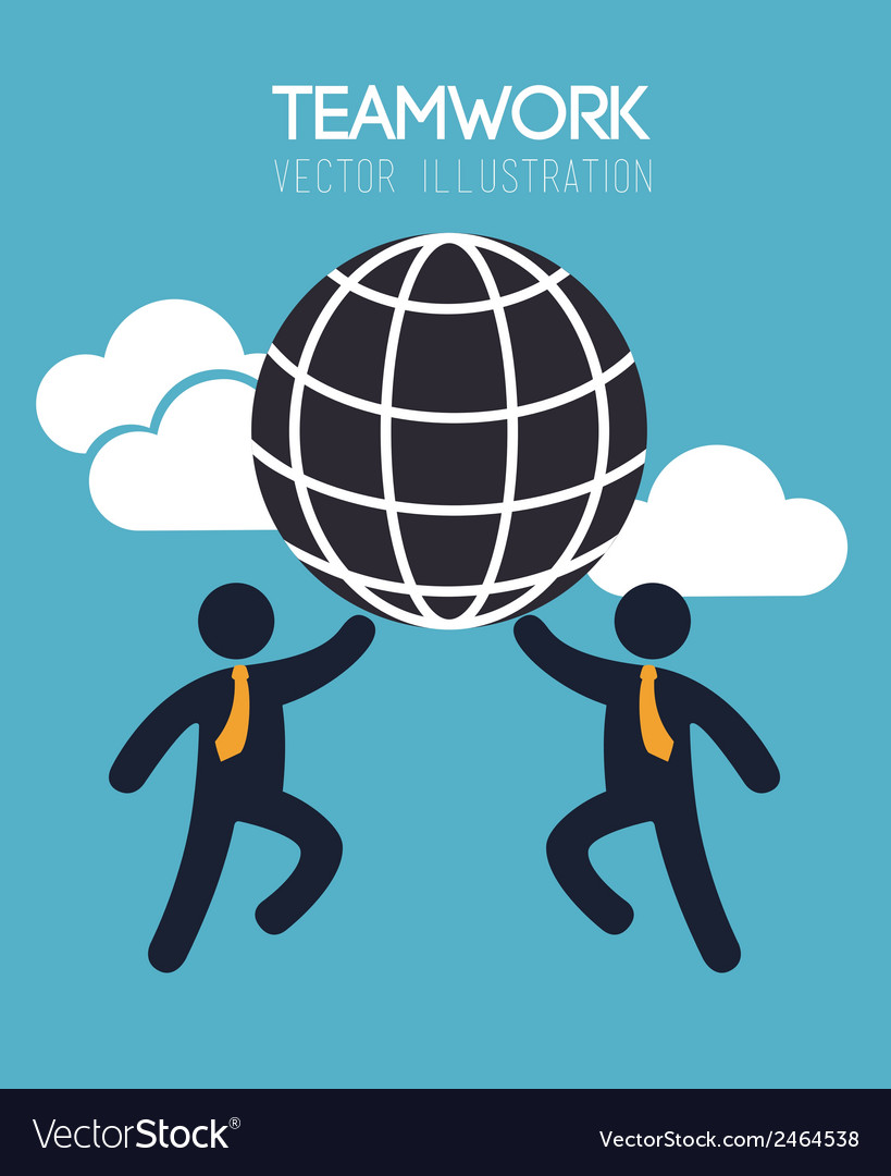 Teamwork design over cloudscape background Vector Image
