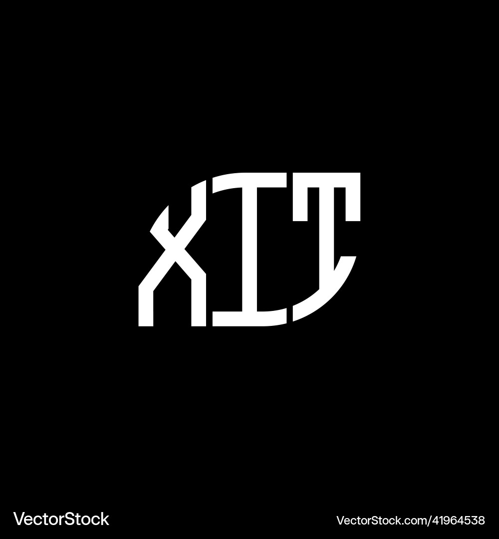 Xit letter logo design on black background Vector Image