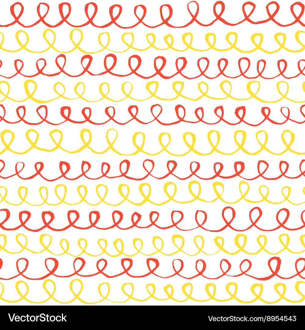 Abstract hand drawn curved paint lines seamless Vector Image