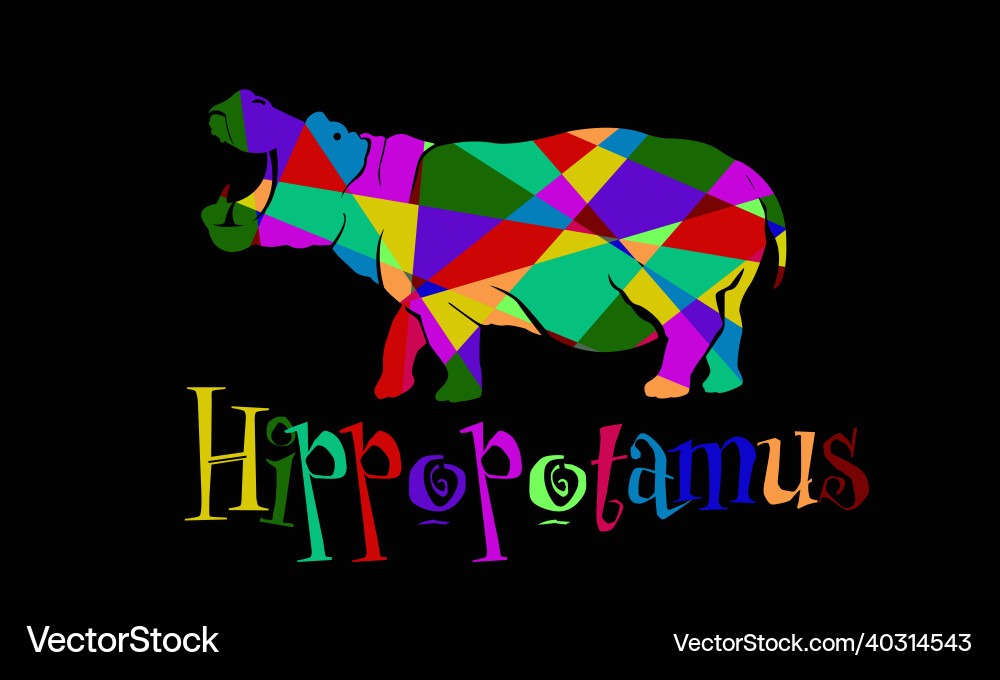 African big dangerous hippo Royalty Free Vector Image