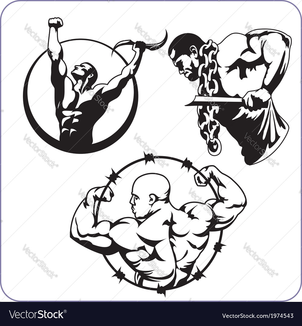 Bodybuilding and Fitness Royalty Free Vector Image