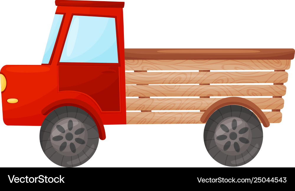 Classic red truck on a white background Royalty Free Vector