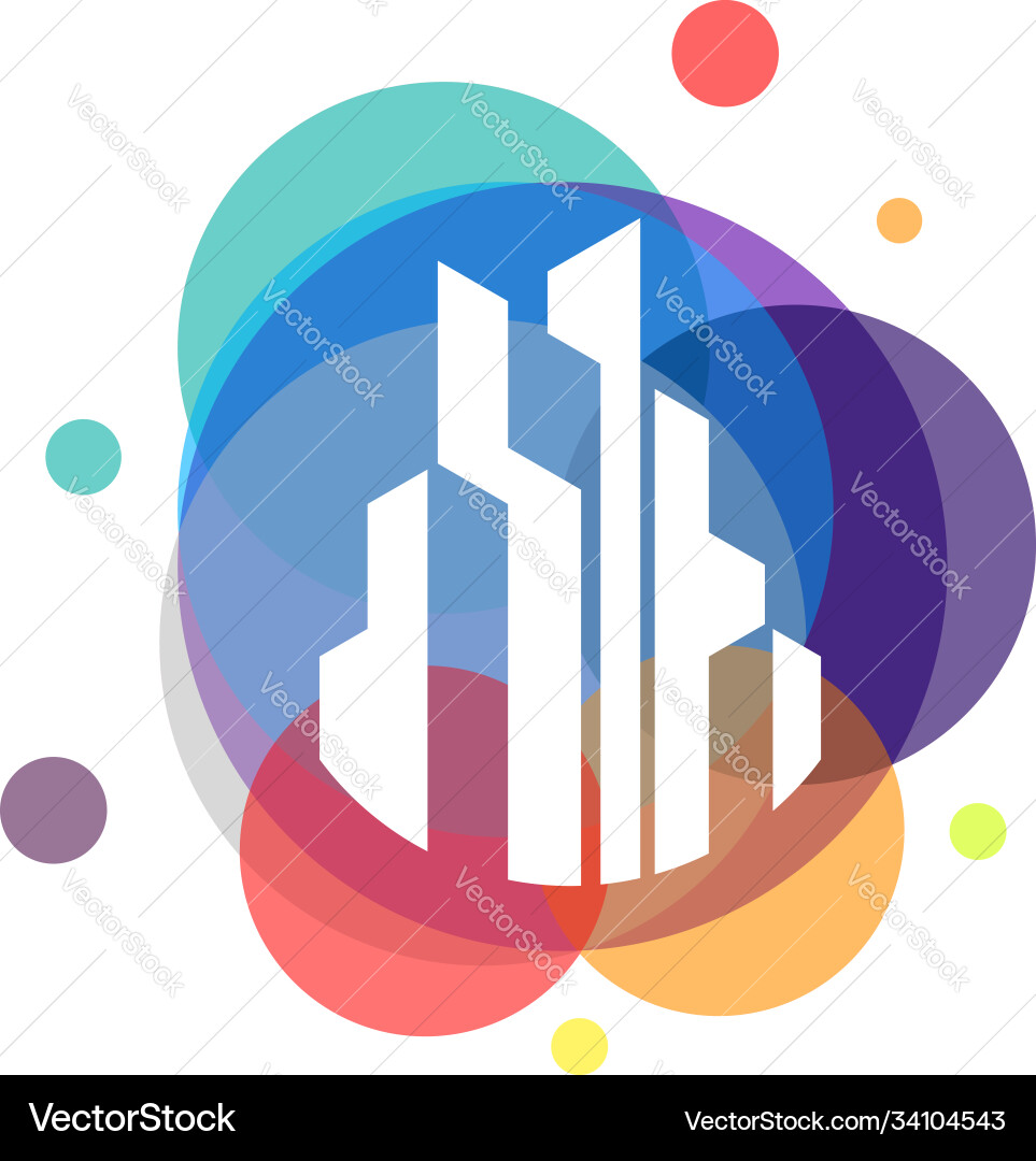 Colorful building logo designs concept real Vector Image