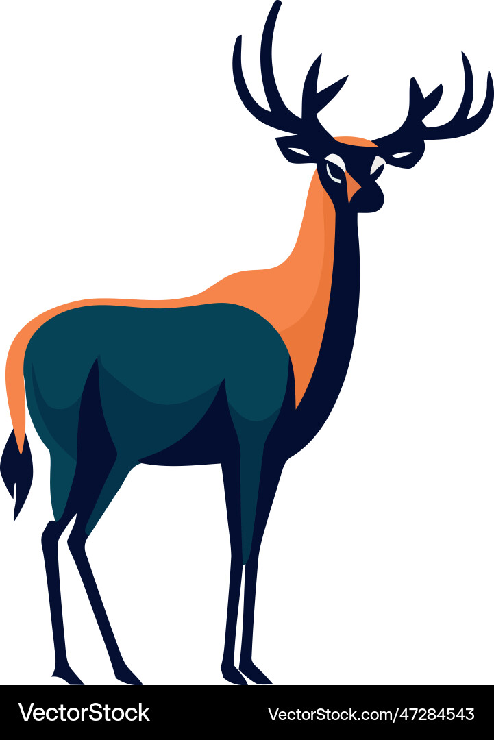 Cute deer standing wild animal Royalty Free Vector Image
