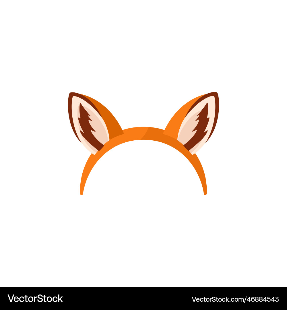 Fox ears headgear for photo app props flat Vector Image