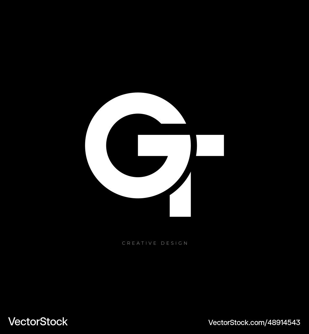 Gt letter branding creative logo design Royalty Free Vector