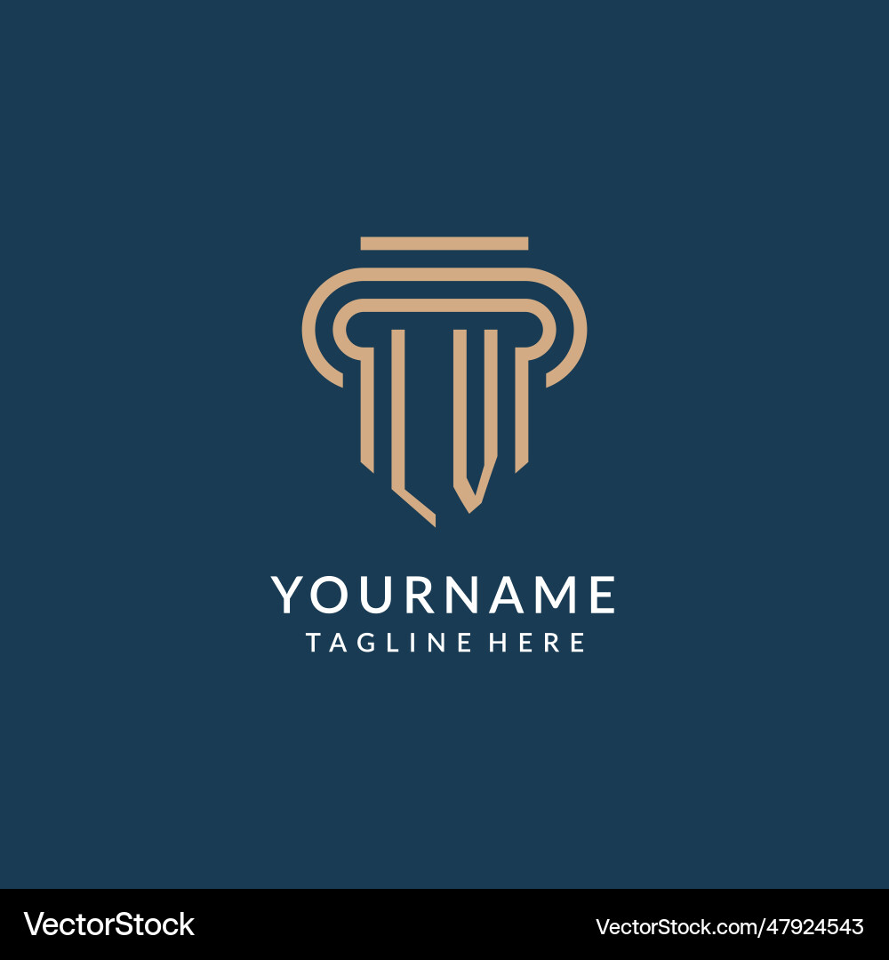 Initial lv pillar logo style luxury modern lawyer Vector Image