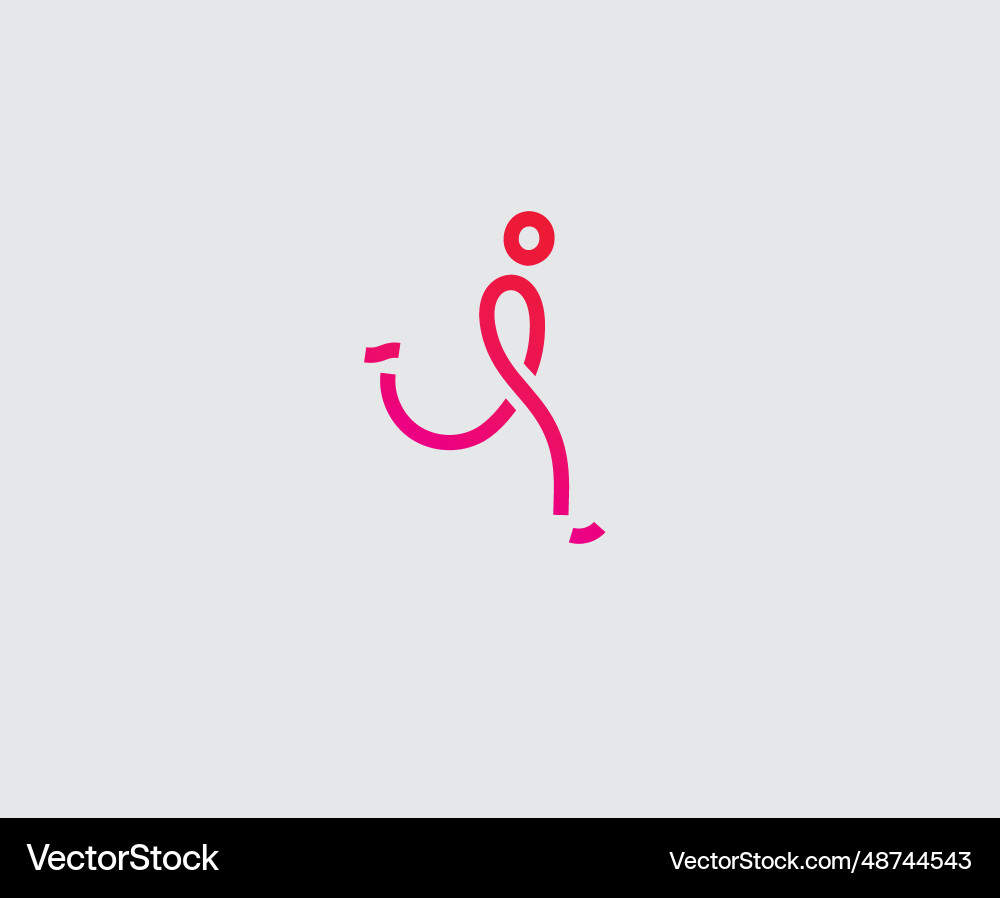 Linear icon of man movement walking running Vector Image