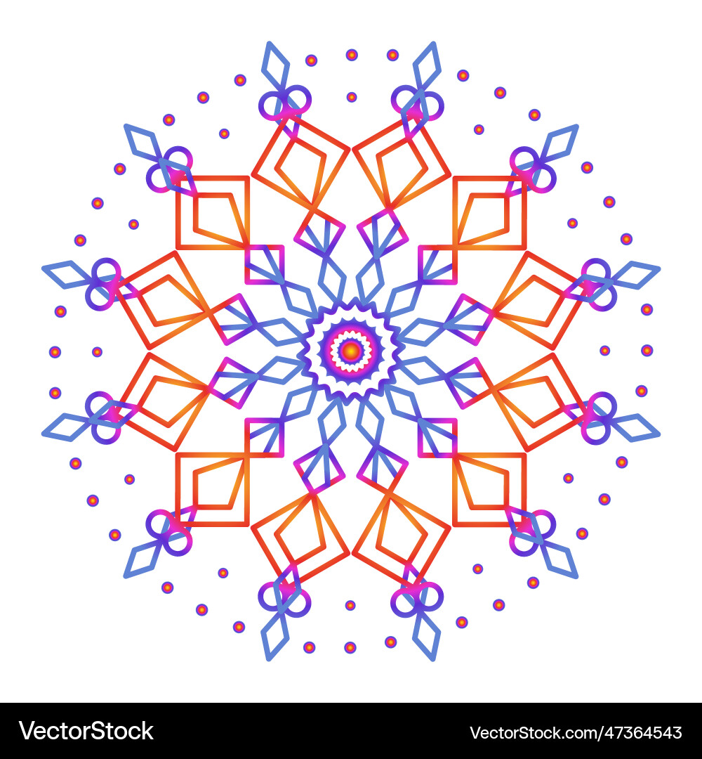 Mandala template colorful line style isolated Vector Image