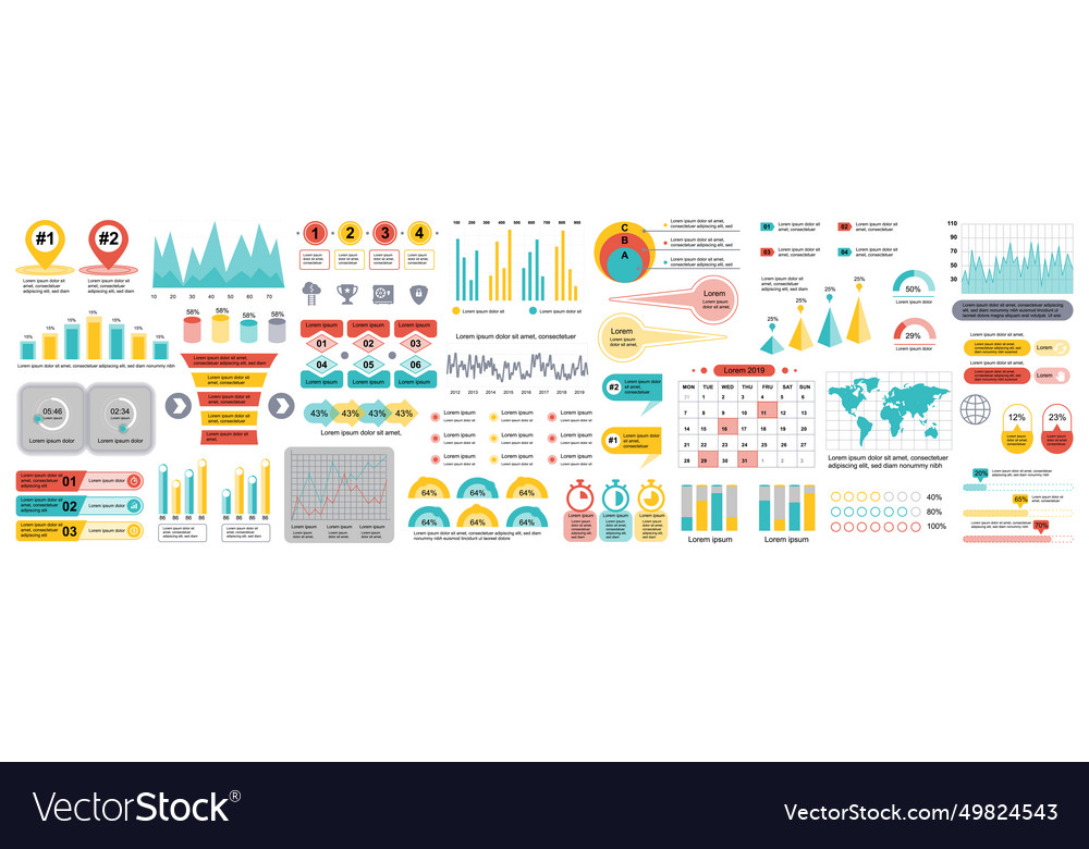 Mega set of infographic elements data Royalty Free Vector