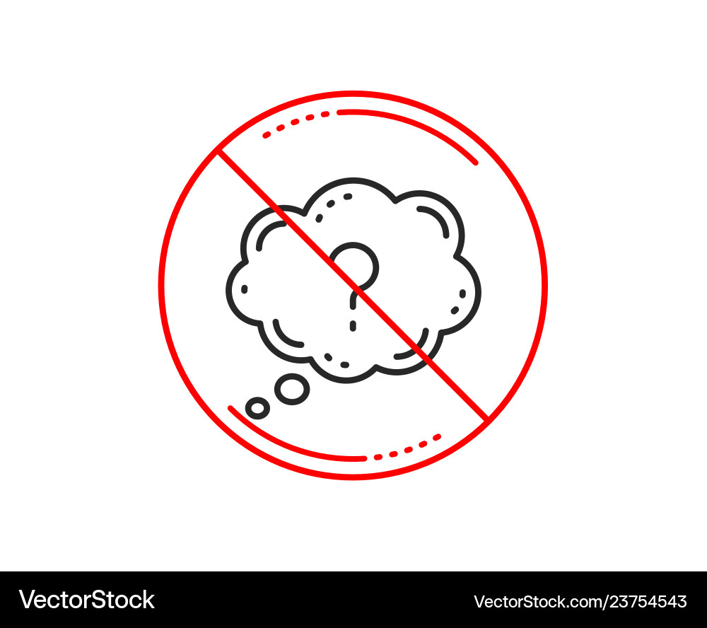 No or stop sign question mark line icon quiz chat Vector Image