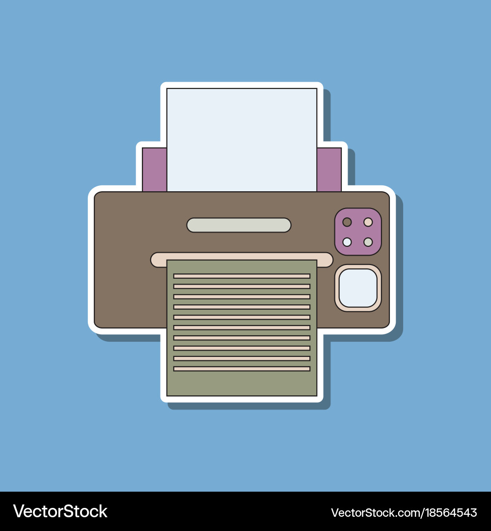 Paper sticker on background of printer Royalty Free Vector