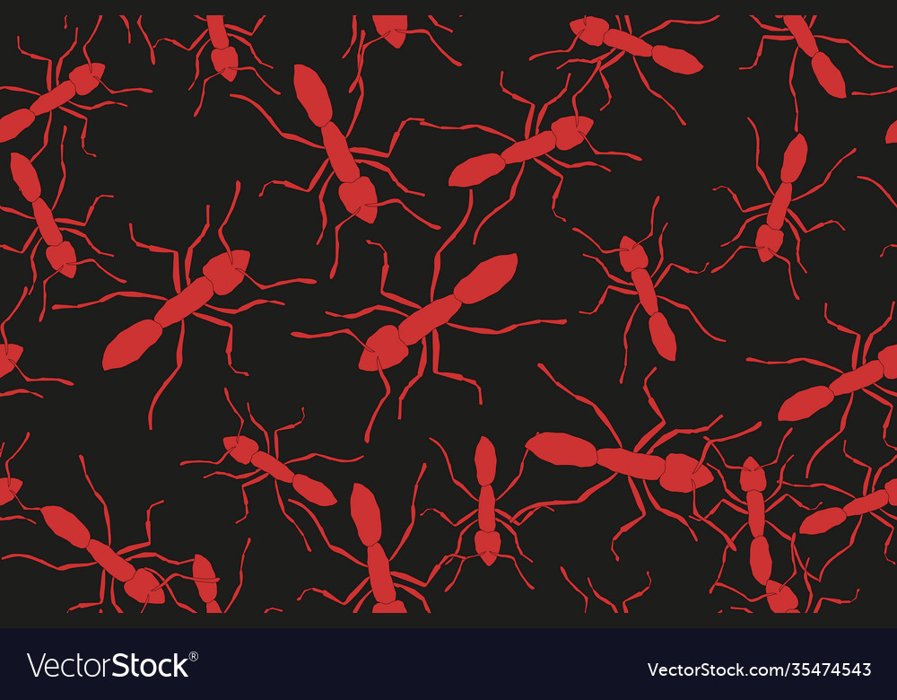 Red ants seamless pattern Royalty Free Vector Image