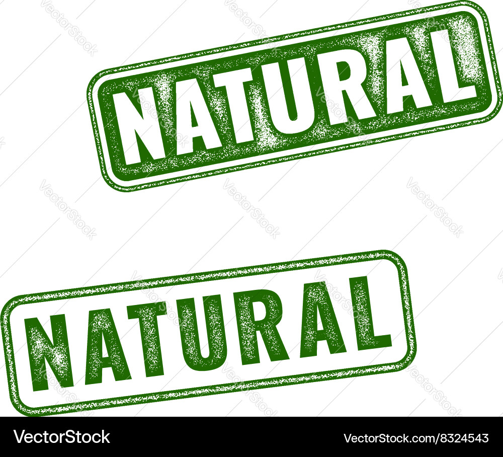 Set green natural grunge rubber stamp Royalty Free Vector