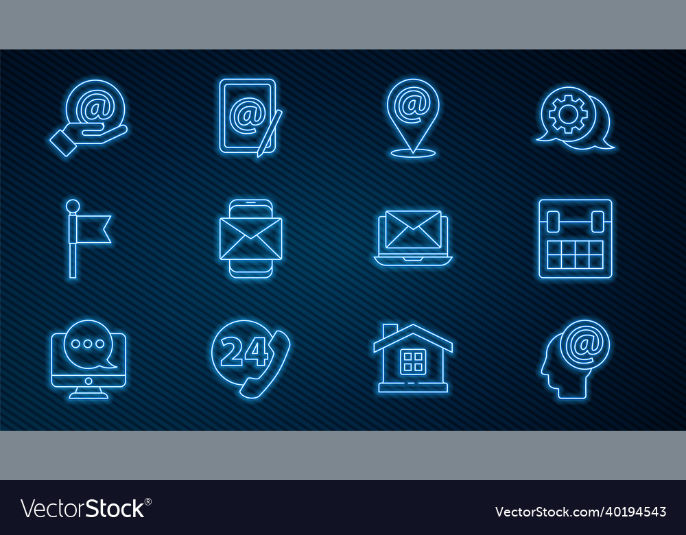 Set line mail and e-mail calendar location Vector Image Set line mail and e-mail calendar location Vector Image