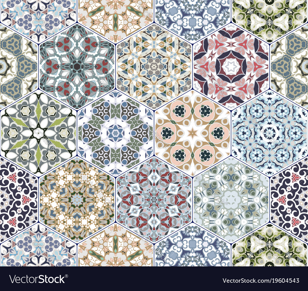 Set of hexagonal patterns Royalty Free Vector Image